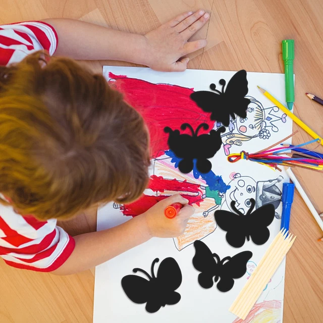 48 PCS SCRATCH Paper Novel geformte Kratzermalerei Papierkunst DIY ...