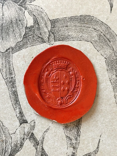 CACHET EN CIRE Sceau Ancien Armoiries Couronne Comte Prozat De Langlade ...