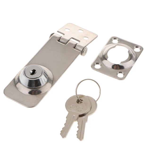STAINLESS SELF Locking Hasp Lock - Heavy Duty Marine Boat keyed Hasp ...