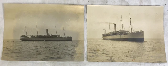 SHIP HMT, SS Lancashire, Bibby Line, 2 x Original Photographs, WW2 ...