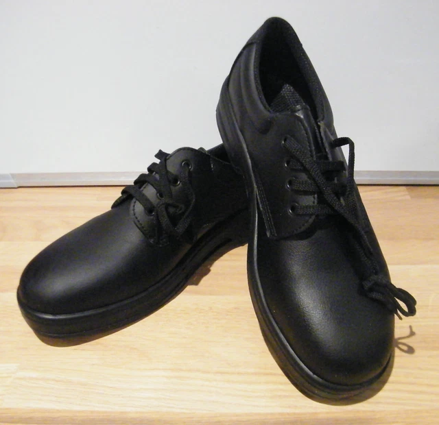 MENS WORK SHOES Black Derby Steel Cap Safeway Professional Lace Up Size ...