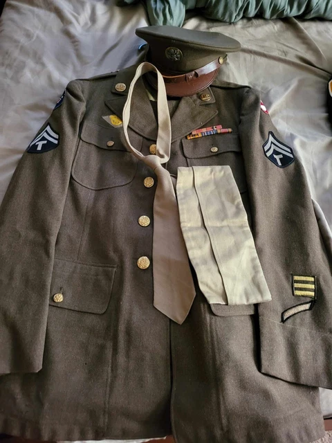 VTG 1940S AUTHENTIC WW2 Uniform US Army Dress Uniform with Soldier Info ...