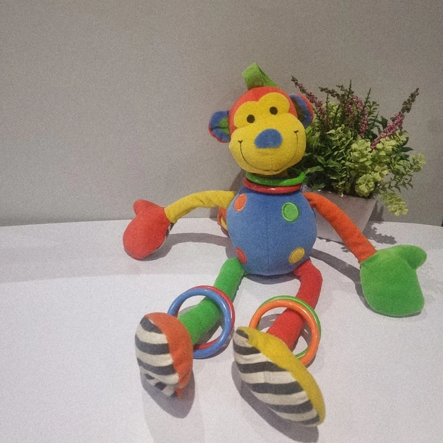 JELLYCAT MONKEY HOOPY Loopy Vintage Sensory Soft Toy Rattle 15" Medium ...