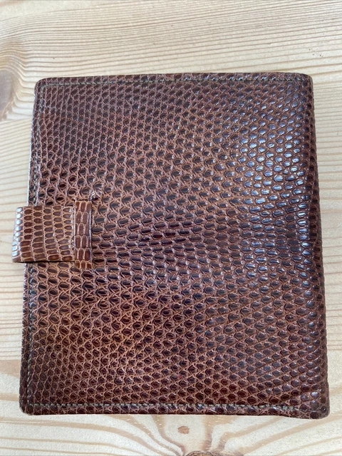 MAPPIN & WEBB-LIZARD Embossed Calf Leather-Bi-Fold Wallet-Rolled Gold ...