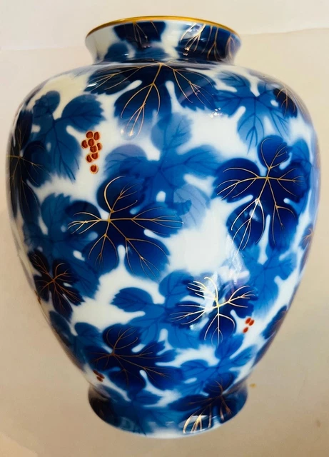 ANTIQUE/VIN FUKAGAWA SEIJI Arita Japanese Porcelain ARALIA Leaves ...