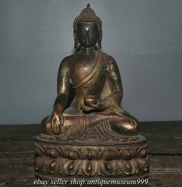 13.2&OLD TIBET TIBETAN Buddhism Bronze Dynasty Shakyamuni Amitabha Buddha Statue EUR 444,00 ...