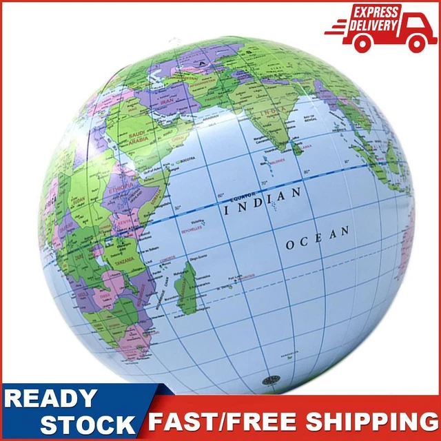 30CM INFLATABLE GLOBE World Earth Ocean Map Ball Geography Learning Toy ...