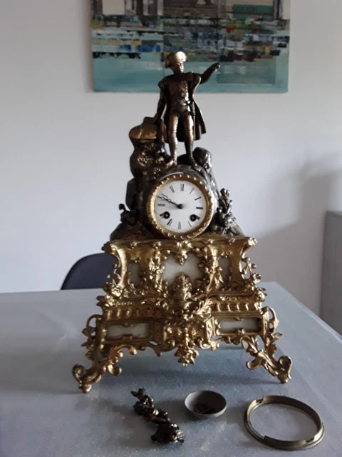 ANCIENNE PENDULE HORLOGE Regule Albatre XIX Napoléon Bonaparte EUR 49 ...