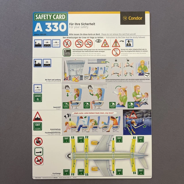 CONDOR AIRBUS A330-200 Safety Card 12/2021 EUR 1,00 - PicClick DE