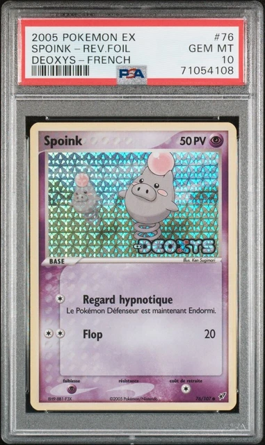 CARTE POKÉMON : Spoink 76/107 Reverse - Psa 10 - Ex Deoxys EUR 1,00 ...