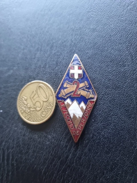 ANCIEN INSIGNE 2° RAM régiment artillerie montagne Arthus-Bertrand. Éclat email EUR 12,00 ...
