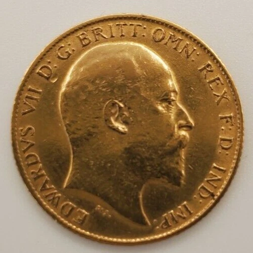 1905 BRITISH GOLD Half Sovereign King Edward Vll Great Britain Coin £ ...