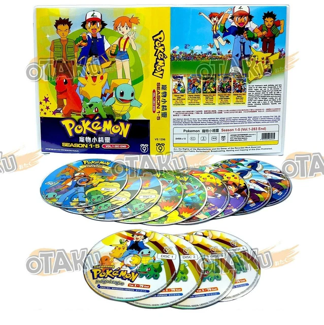 POKEMON (SEASON 1-5) - Anime Tv Series Dvd (1-283 Eps)(Eng Dub) Ship ...