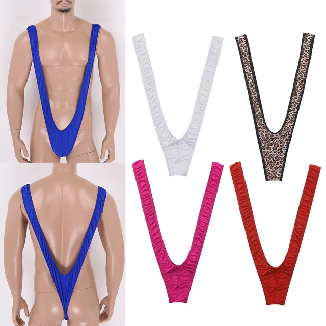 Mens Mankini Swimsuit Sling Shot Stretchy Suspender Jockstrap Bodysuit