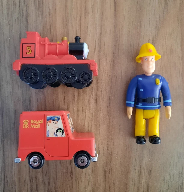 3 X CBEEBIES Characters/Vehicles Postman Pat (Corgi Van), Fireman Sam ...
