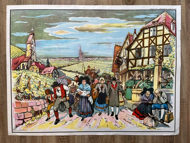 ANCIENNE AFFICHE D'ECOLE ED. MDI 91 x 68 cm RECTO VERSO (pl 9 et 10 ...