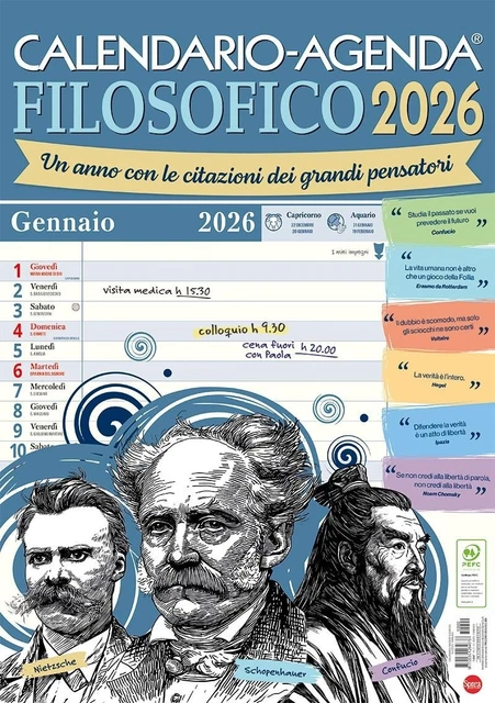 CALENDARIO AGENDA FILOSOFICO 2026 By Sprea 30X42 Cm EUR 16,90 - PicClick IT