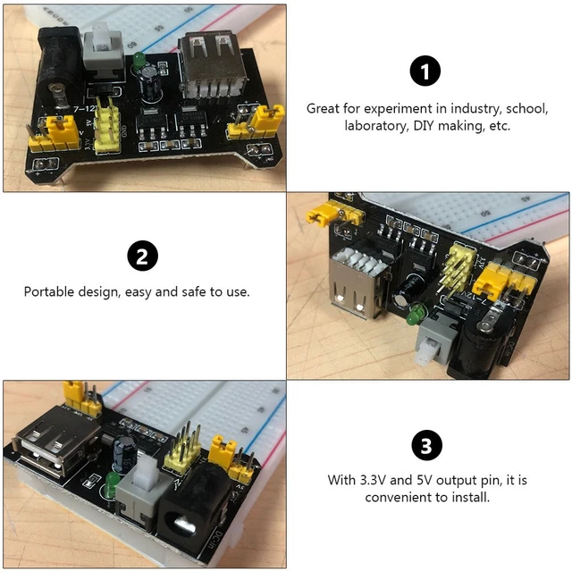 6PCS 3.3V 5V Power Supply Module for Breadboard 6.5-12V Power Supply £ ...