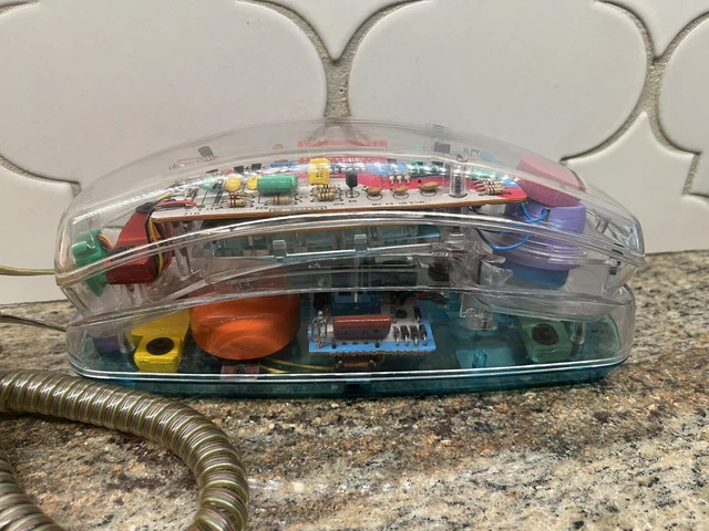 UNISONIC MODEL 6900 Retro Clear Plastic See Through Telephone Corded ...