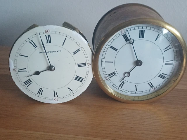 TWO ANTIQUE INSERT Barrel Clock Movements.Spings,hands Etc For Spares ...
