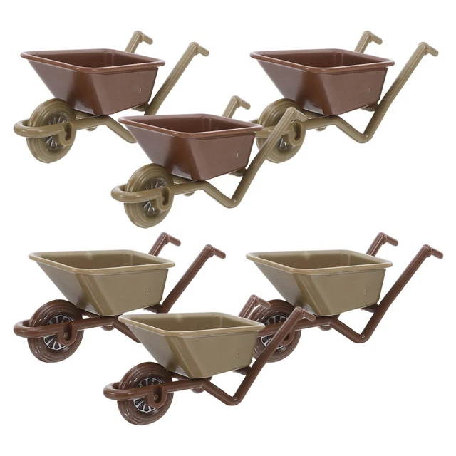 6 PCS MINI Farm Wheelbarrow Childrens Miniture Wheelbarrowd for Crafts ...