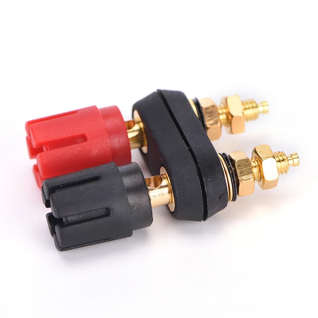 DUAL FEMALE BANANA Plug Socket Terminal Binding Post for Speaker ...