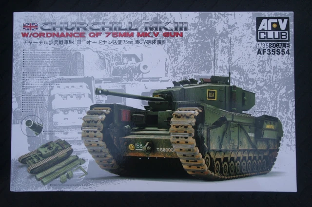AFV CLUB 1/35 Churchill MK. III WITH QF 75mm Mk. V GUN [KIT No. 35S54 ...