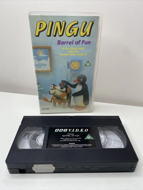 PINGU : BARREL OF FUN - VHS Video - Includes 9 Pingu Tales 1991 BBC ...