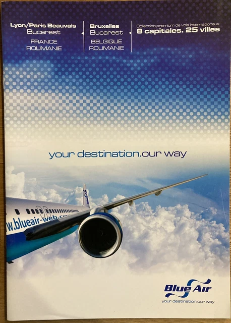 BLUE AIR AIRLINES Profile Brochure B737 Cabin Crew Route Map £28.45 ...