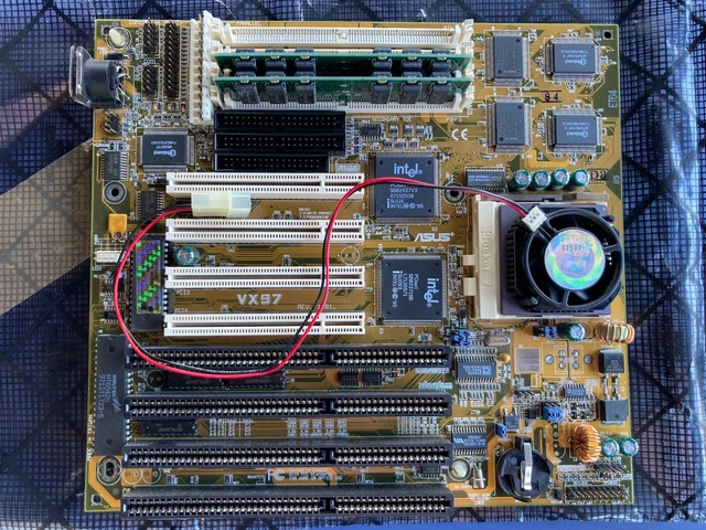 ASUS VX97 SOCKET 7 motherboard with Intel Pentium 166MMX (SU072) and ...