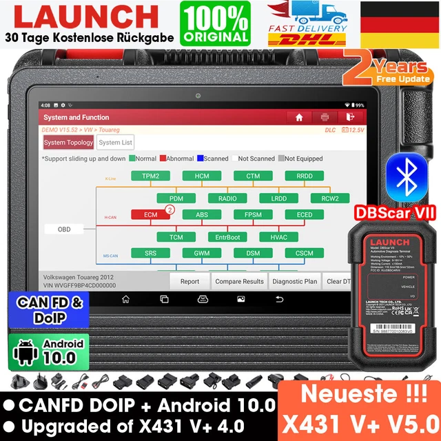 LAUNCH X431 V+ 5.0 PRO 5 PAD OBD2 dispositivo diagnostico scanner TUTTI ...