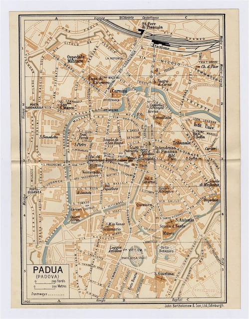 1937 ORIGINAL VINTAGE City Map Of Padua Padova / Veneto / Italy £20.79 ...