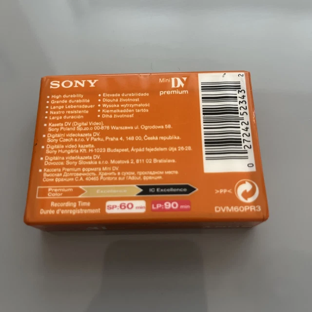 SONY DVM60PR3 MINI DV 60 LP 90 Video Tape camcorder New Sealed £1.16 ...