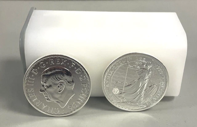 ROLL OF 25 Silver 2024 Silver King Charles 1oz Britannia .999 Fine ...