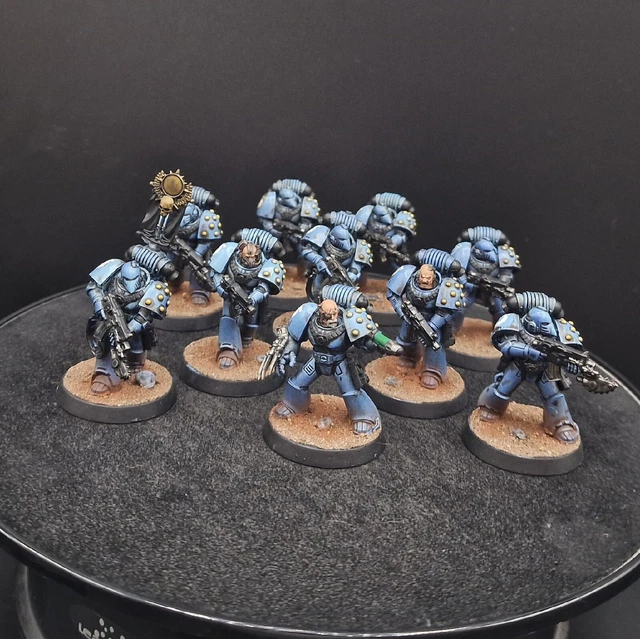 PRO PAINTED WARHAMMER 40k Ultramarines MK6 marines ×10 EB2 HH 30k Games ...