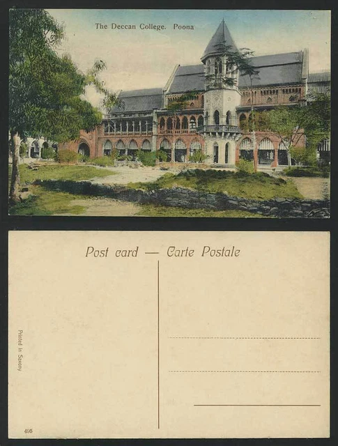 INDIA OLD HAND Tinted Postcard THE DECCAN COLLEGE Poona EUR 8,55 ...