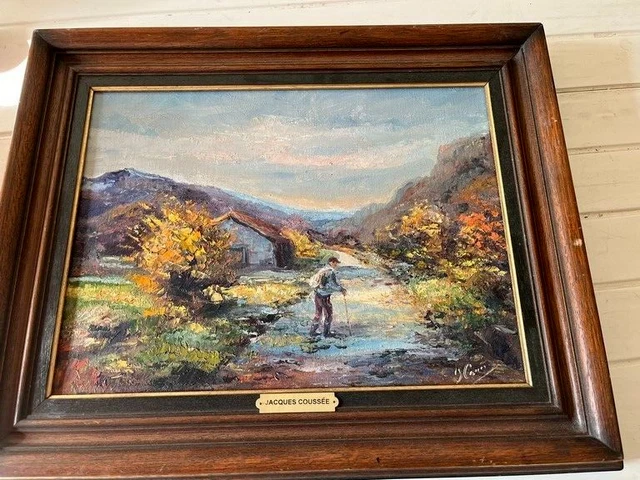 HUILE SUR TOILE scène animée JACQUES COUSSEE EUR 28,00 - PicClick FR