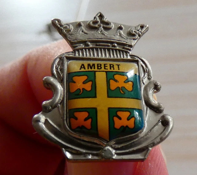PIN'S BLASON ECUSSON Couronne Armoirie Ville Village Ambert Puy De Dome ...