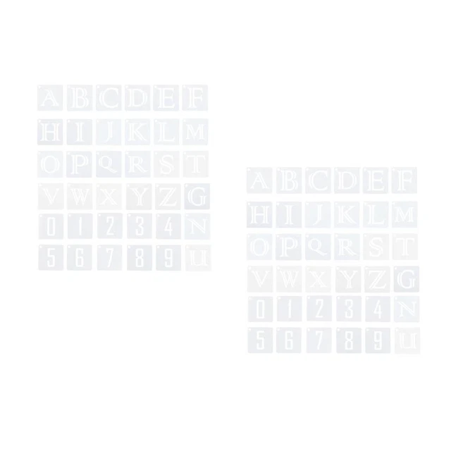 2 PACK POCHOIRS De Dessin Alphabet Modèle Alphanumérique Enfant EUR 14 ...
