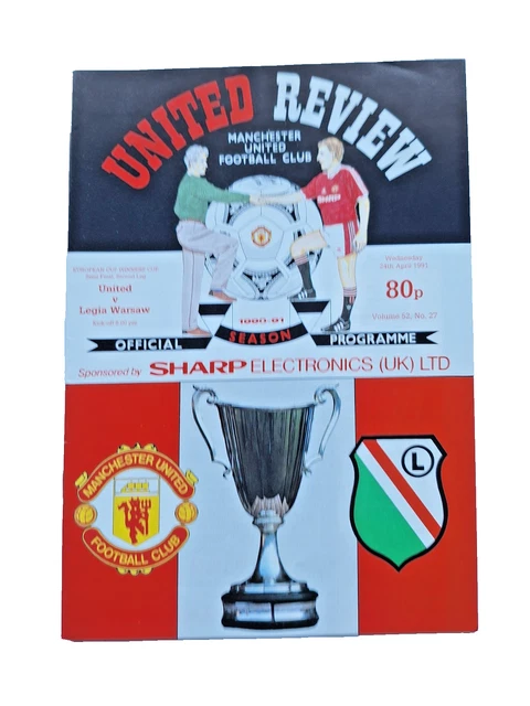 MANCHESTER UNITED V Legia Warsaw - Season 1990/91 - Football Programme ...