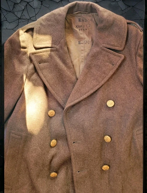 WW2 US ARMY Officer's Cold Weather Wool Trench Coat SZ 42 Museum ...