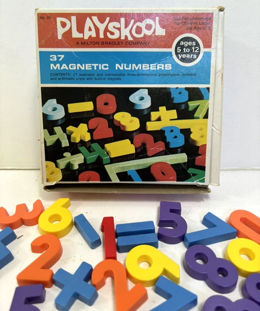 1970 PLAYSKOOL 37 Magnetic Numbers In Original Box Complete Set $30.00 ...