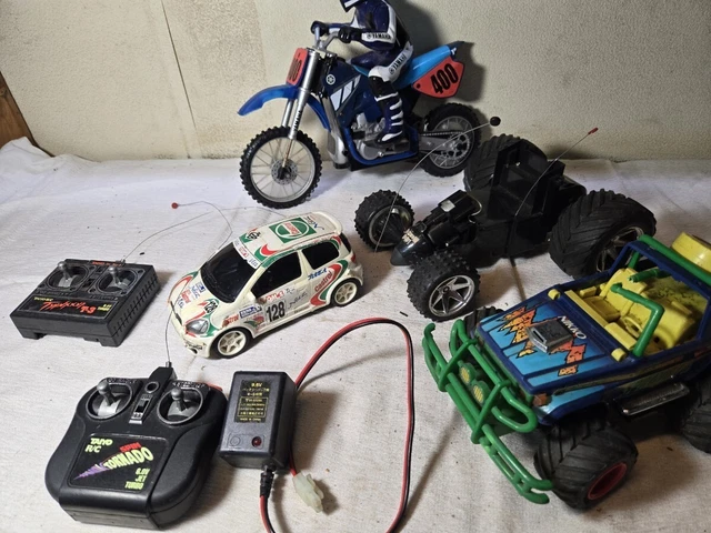 VINTAGE RADIO-CONTROLLED RC 4-Car Set Taiyo Yamaha Bike Nikko Buggy Ccp Car Need £89.12 ...
