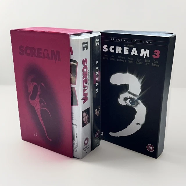 SCREAM 1 & 2 Limited Edition Red Box Set & Scream 3 Limited Edition VHS ...