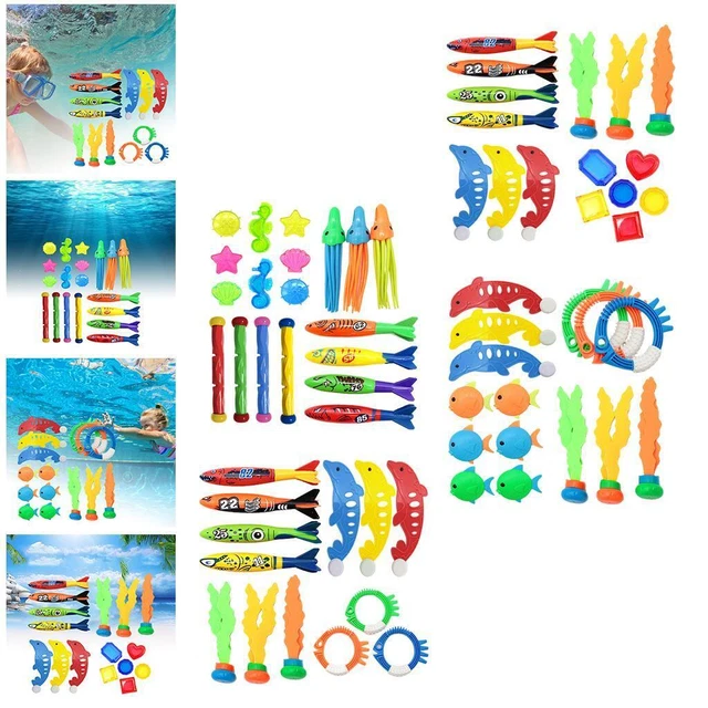 SUMMER SWIMMING POOL Diving Toy Set Diving Sticks Diving Gems Grab Toy ...