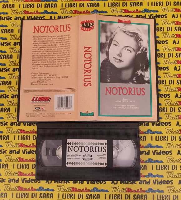 VHS FILM NOTORIOUS alfred hitchcock cary grant claude rains polygram i ...