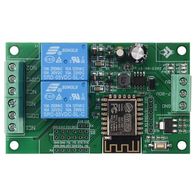 ESP8266 ESP-12F WIFI Relay Module 2Channel 5V/8-80V Relay Switch for ...