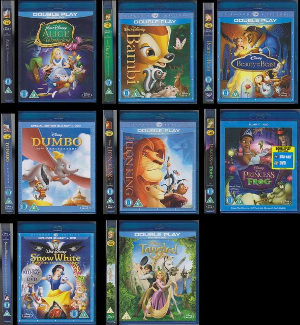DISNEY ANIMATED CLASSICS UK Blu-ray + R2 DVD Double Play Combi Packs ...