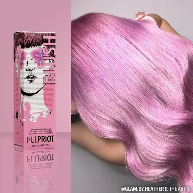 PULP RIOT SEMI-PERMANENT Hair Colour Dye in BLUSH 118 ml + FREE GLOVES ...