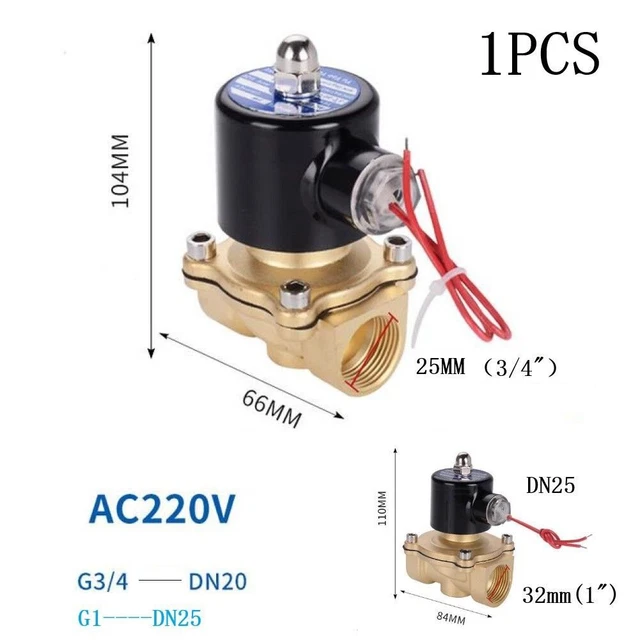 BRASS SOLENOID VALVE Switch Copper+rubber Electromagnetic Pneumatic Two ...